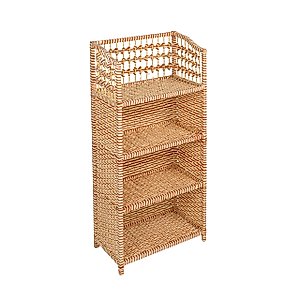 Household Essentials Woven Accent Shelf Cream and White Paper Rattan