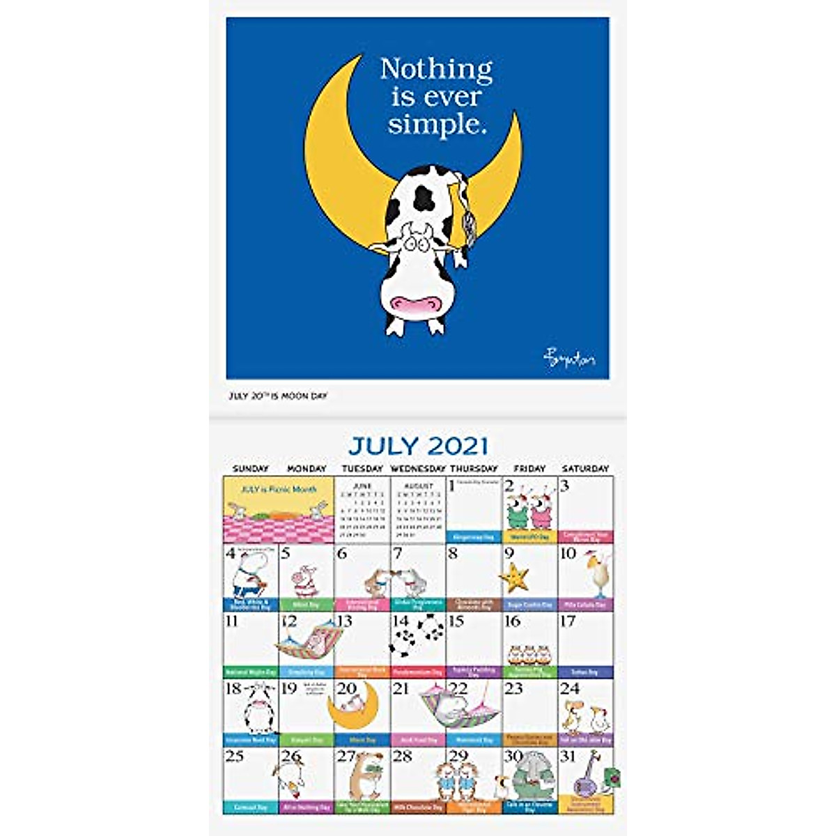 Sandra Boynton's Every Day's a Fabulous Holiday 2021 Wall Calendar