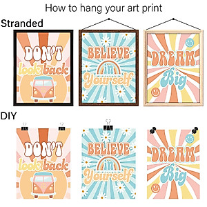 ZOIIWA 12 Retro Groovy Classroom Decorations Posters Groovy Hippie Bulletin Board Set Back to School Retro Growth Mindset Poster for Kids Classroom Homeschool Kindergarten Wall Art Unframed (8×10)