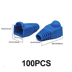YIOVVOM Soft Plastic Ethernet RJ45 Cable Connector Boots Cover Strain Relief Boots CAT5 CAT5E CAT6 CAT6E 100PCS