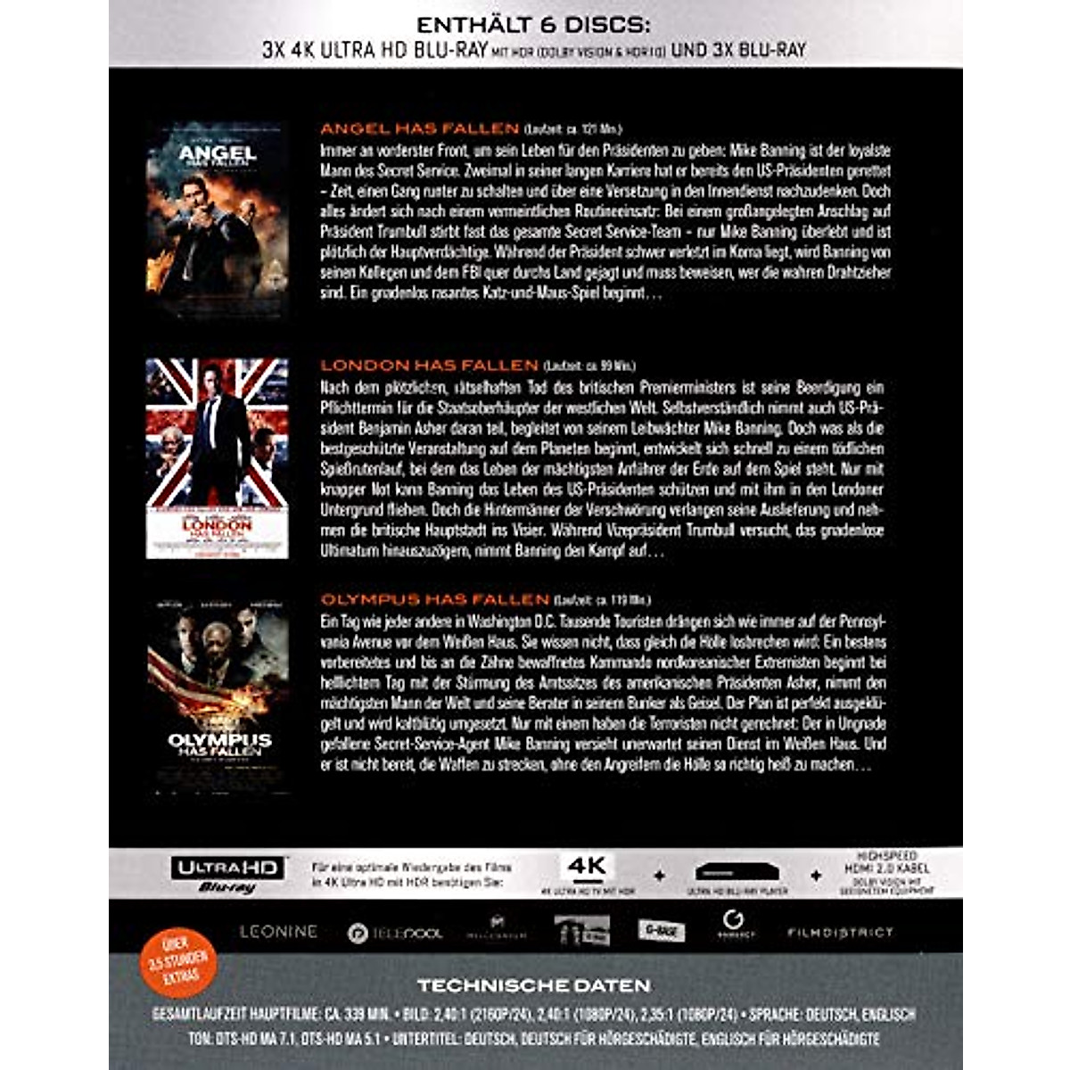 Olympus/London/Angel has fallen - Triple Film Collection 4K, 6 UHD-Blu-ray