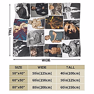 Charlie Hunnam Soft and Comfortable Warm Fleece Blanket for Sofa, Bed, Office Knee pad,Bed car Camp Beach Blanket Throw Blankets (Black, 50"x40") … (50"x40") … (60"x50")