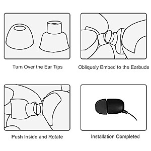 ALXCD Ear Tips Compatible with LG Tone Style HBS-SL5 Earbuds, 6 Pairs S/M/L Sizes Replacement Soft Silicone Earbuds Tips Eartips Ear Tips, Compatible with LG Tone Style HBS-SL5, Black