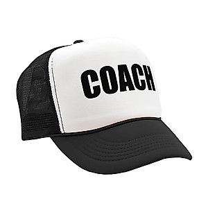 Coach - Football Basketball Sports - Vintage Retro Style Trucker Cap Hat (Black)