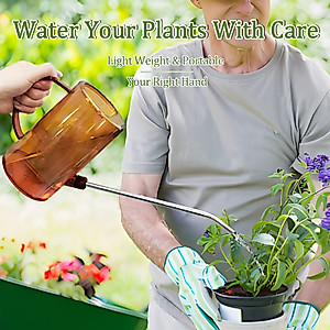 Qilebi Small Watering Can for Indoor Plants, Indoor Watering Can with Stainless Steel Long Spout, Plant Watering Can for House Plant Flowers Garden 1 L/34 oz