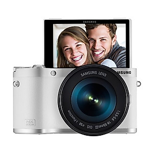 Samsung NX300M 20.3MP CMOS Smart WiFi & NFC Mirrorless Digital Camera with 18-55mm Lens and 3.3" AMOLED Touch Screen (White)
