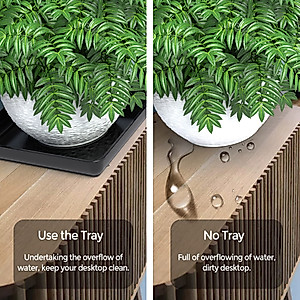 WAYNHUI Squared Plant Saucer 6/8/10/12/14/16/18/20inches Square Plastic Basin Tray Large/Small Water Receiving Tray (Black 10inch 5pack)