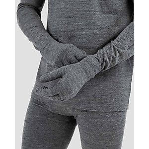 Terramar Adult Merino Wool Glove Liner, Charcoal Heather, Large