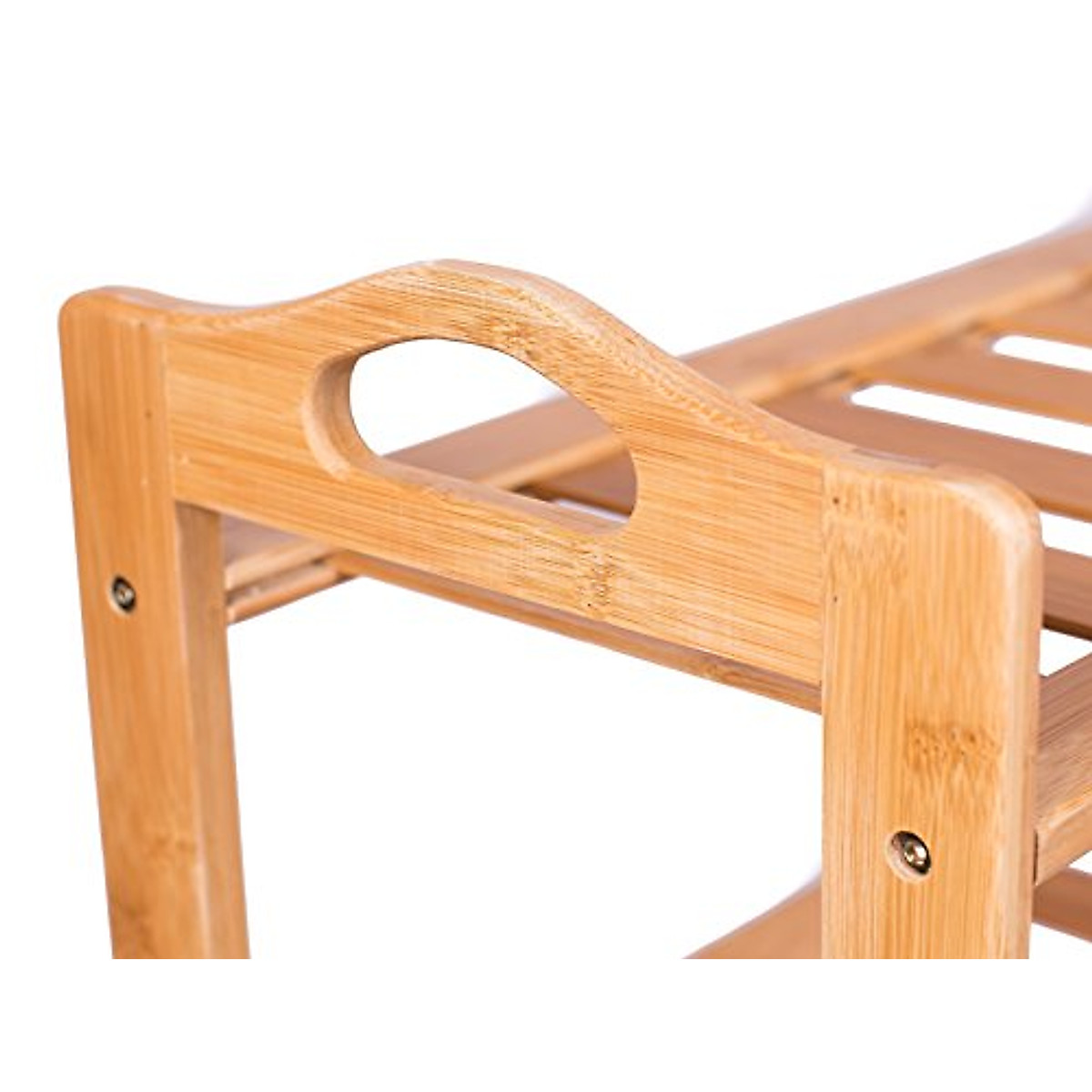 BirdRock Home 3 Tier Free Standing Shoe Rack with Handles - Natural Bamboo - Wood - Closets and Entryway - Storage Organizer Stand - Fits 9 Pairs of Shoes