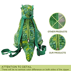 JUSTQUNSEEN Plush T Rex Dinosaur Backpack, 16" Dinosaur Stuffed Animal Bag toddler Dinosaur Backpack for Kids 3-5, Dinosaur Gift Bag Plush Dinosaur Toys for kids Giant Dinosaur Plush backpack adult