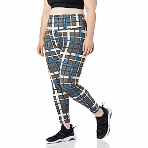 Champion womens Making the Cut Season 3 Episode 2 Champion Collab Curtis' High-rise Plaid Printed Leggings, Champion Tapes Teal, Small US