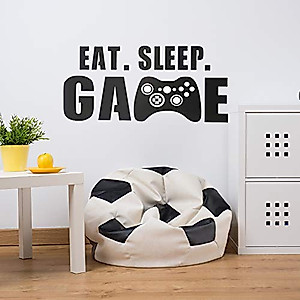 3 Sheets Game Wall Stickers Video Game Wall Decals, Vinyl Gaming Wall Stickers Eat Sleep Game Wall Decal for Boys Kids Men Bedroom Home Playroom (Separated Game Boy Style)