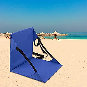 Tgoon Folding Bleacher Cushion, Portable Lightweight Folding Stadium Seat Oxford Cloth for Lawn(Blue)