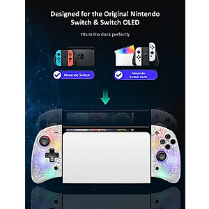 NexiGo Wireless Joypad Controller for Nintendo Switch/Switch OLED, Joypad Controller with Vibration, Turbo, Mapping and LED Light (Island Village)