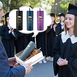 Blushtier 6 Pcs Class of 2025 Graduation Gifts Bulk 16oz Matte Graduation Cups 2025 Inspirational Tumbler with Lid and Straw Plastic Drinking Tumbler for Teen High School Grad Party Favors (Colorful)