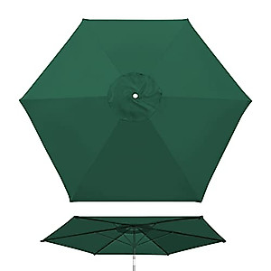 YardGrow 8.2ft 6 Ribs Patio Umbrella Replacement Canopy Market Umbrella Top Fit Outdoor Umbrella Canopy (Canopy Only) (Green)