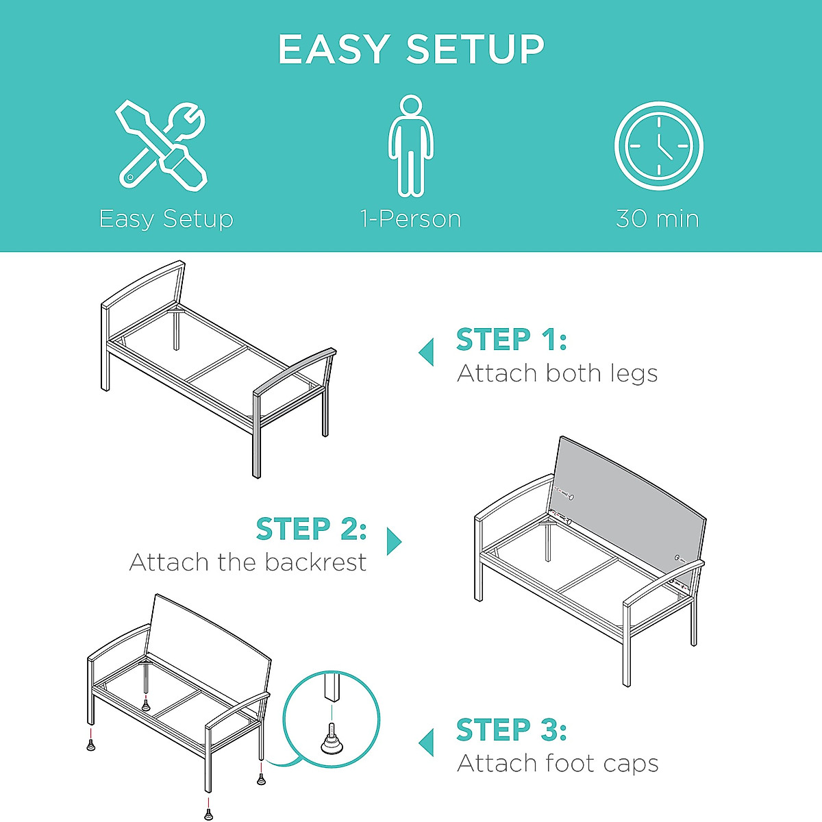 Best Choice Products Outdoor Bench 2-Person Wicker Garden Patio Benches Seating Furniture for Backyard, Porch w/Seat Cushion, 700lb Capacity - Brown/Red