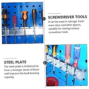 PartyKindom 1pc Screwdriver Holder Hook Tool Garage Wall Tool Rack Shovel Holder for Garage Screwdriver Shelf Screwdriver Case Tool Organizer Wall Mount Hook Hanger Steel Galvanized Silver