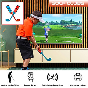 Orzly Switch Sports Games 2024 Accessories Bundle Pack for Nintendo Switch & Switch OLED with Tennis Rackets, Golf Clubs, Chambara Swords, Soccer Leg Straps & Joycon Grips - With Carry Bag