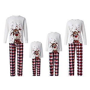 LWXQWDS Family Christmas Pajamas Matching Sets Xmas Matching Pjs for Adults Kids Holiday Home Xmas Family Sleepwear Set (A 01， Men， X-Large)