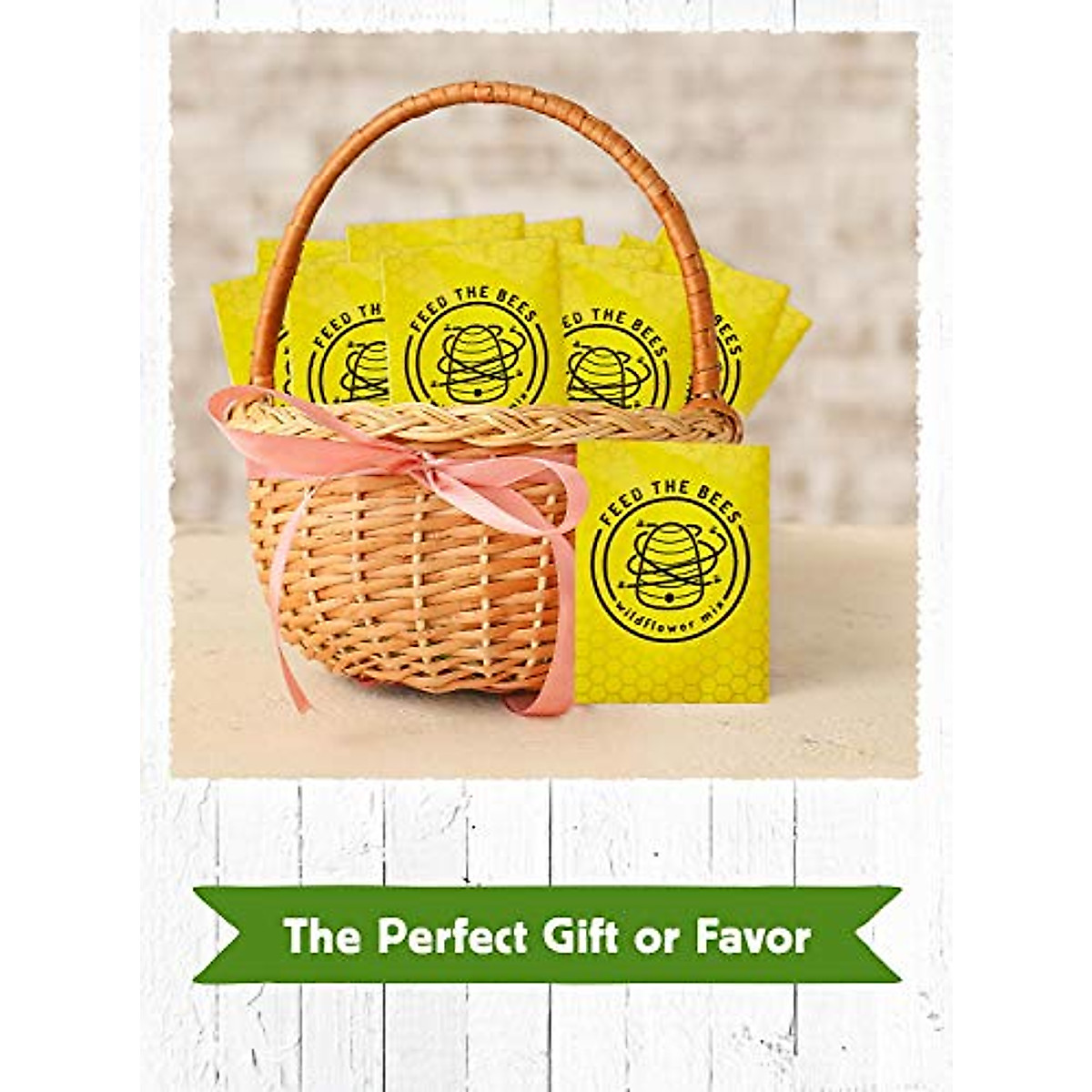 American Meadows Wildflower Seed Packets "Feed The Bees'' Party Favors (Pack of 20) - Pollinator Wildflower Seed Mix to Attract Hummingbirds, Bees, and Butterflies, Party Favor for Any Occasion