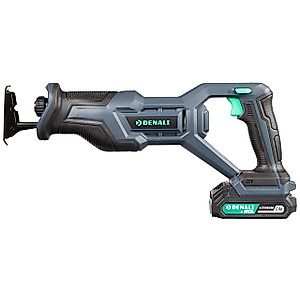 Amazon Brand - Denali by SKIL 20V Cordless Reciprocating Saw Kit with 2.0Ah Lithium Battery and 2.4A Charger, Blue