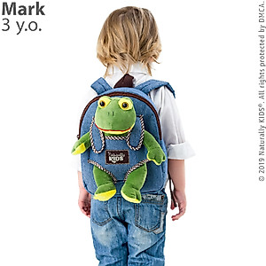 Frog Backpack for Toddler, Frog Toys for Kids 3-5, Frog Stuffed Animal