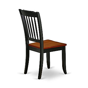 East West Furniture PLDA5-BCH-W Plainville 5 Piece Set for 4 Includes an Oval Table with Butterfly Leaf and 4 Kitchen Dining Chairs, 42x78 Inch, Black & Cherry