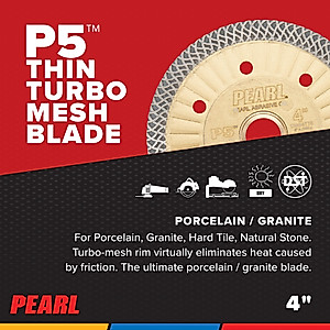 PEARL ABRASIVE CO. P5 Thin Mesh Turbo Blade 4" 5/8"-20mm-7/8 Arbor