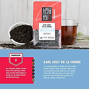 Tiesta Tea - Earl Grey de la Crème, Loose Leaf Creamy Earl Grey Black Tea, High Caffeine, Hot & Iced Tea, 1.7 oz Pouch - 25 Cups, Natural Flavored, Unsweetened, Black Tea Loose Leaf