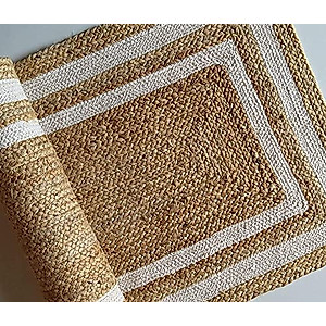 6x9,8x10,9x12,10x14 Ft. Handmade Indian Braided Rug Natural Jute Braided Rug Patio Rug/ Entryway Rug/ Hall Rug/ Kitchen Rug/ Bedroom Rug/ Indian Durrie (4x6 Ft Area Rug)