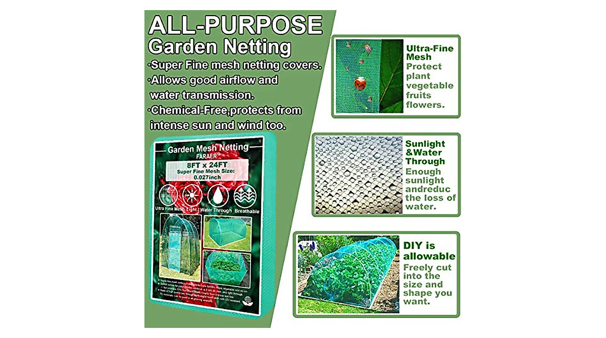 FARAER Garden Barrier Netting: Protect Plants from Pests & Sun
