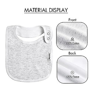 Baby Bibs with Snaps,Organic Cotton Bandana Bibs for Baby Girls, Super Soft Absorbent Snap Bibs for Newborns and Toddlers, Adjustable,Machine Washable