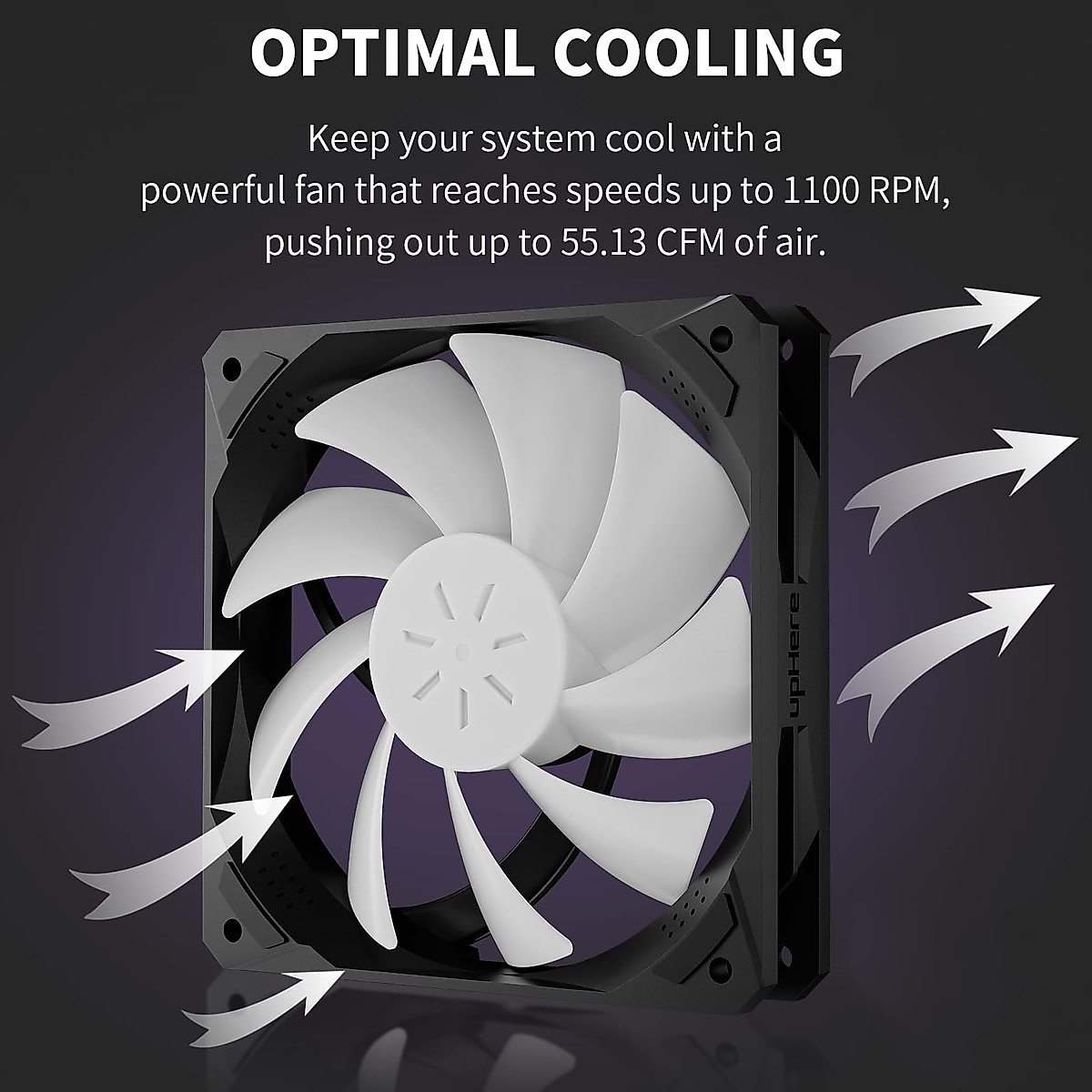 upHere 120mm Black Computer Case Fan,Motherboard Sync Fan,High Airflow,Speed Adjustable, ARGB Fan with Fan Hub and Remote,Low Noise Hydraulic Bearing Long Life Up to 40,000 Hours-3 Pack,NK1206-3