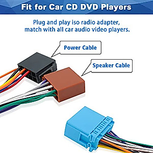 Fiegromech ISO Radio Stereo Wiring Harness Adapter Replacement for Honda Accord Civic CRV Suzuki Car Stereo Wire Cable