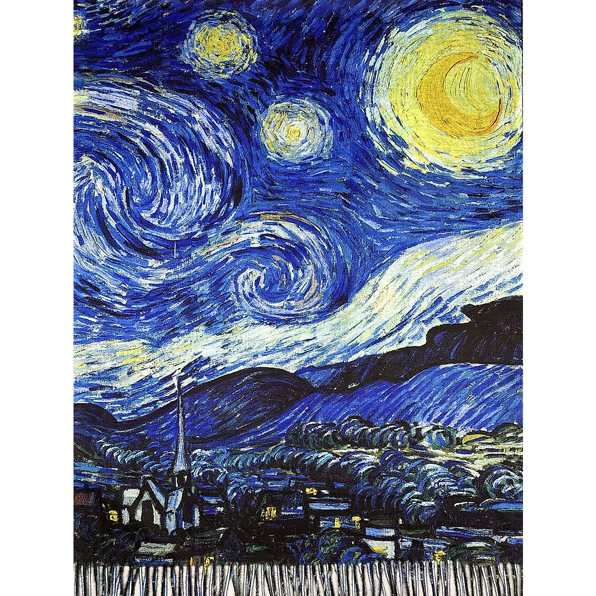 VENVSBEE Van Gogh Scarves Art Scarf for Women Best Gift Reversible Soft Cashmere Feel Shawl Wrap Doubleside Pashmina in Gift Box-02 Starry Night