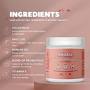 Aniwell Allergy & Immune Support Chews for Dogs – Powered by Astragalus Root & Flaxseed C3 – Promotes Seasonal Allergy Relief, Gut & Digestive Health – Soft Chews | Pack of 2