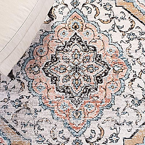 SAFAVIEH Shivan Collection 8' x 10' Grey/Blue SHV704F Medallion Distressed Non-Shedding Living Room Bedroom Dining Home Office Area Rug