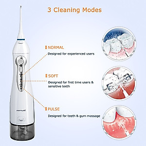 Water Flosser, Teeth Cleaner 330ML 3 Modes Portable Dental Oral Irrigator USB Rechargeable Electric Dental Flosser for Teeth Braces Bridges Care Home Travel