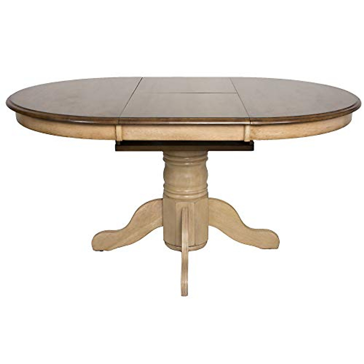 Sunset Trading Brook Dining Table, Distressed Two Tone Light Creamy Wheat with Warm Pecan Brown 42 in x 60 in x 30 in