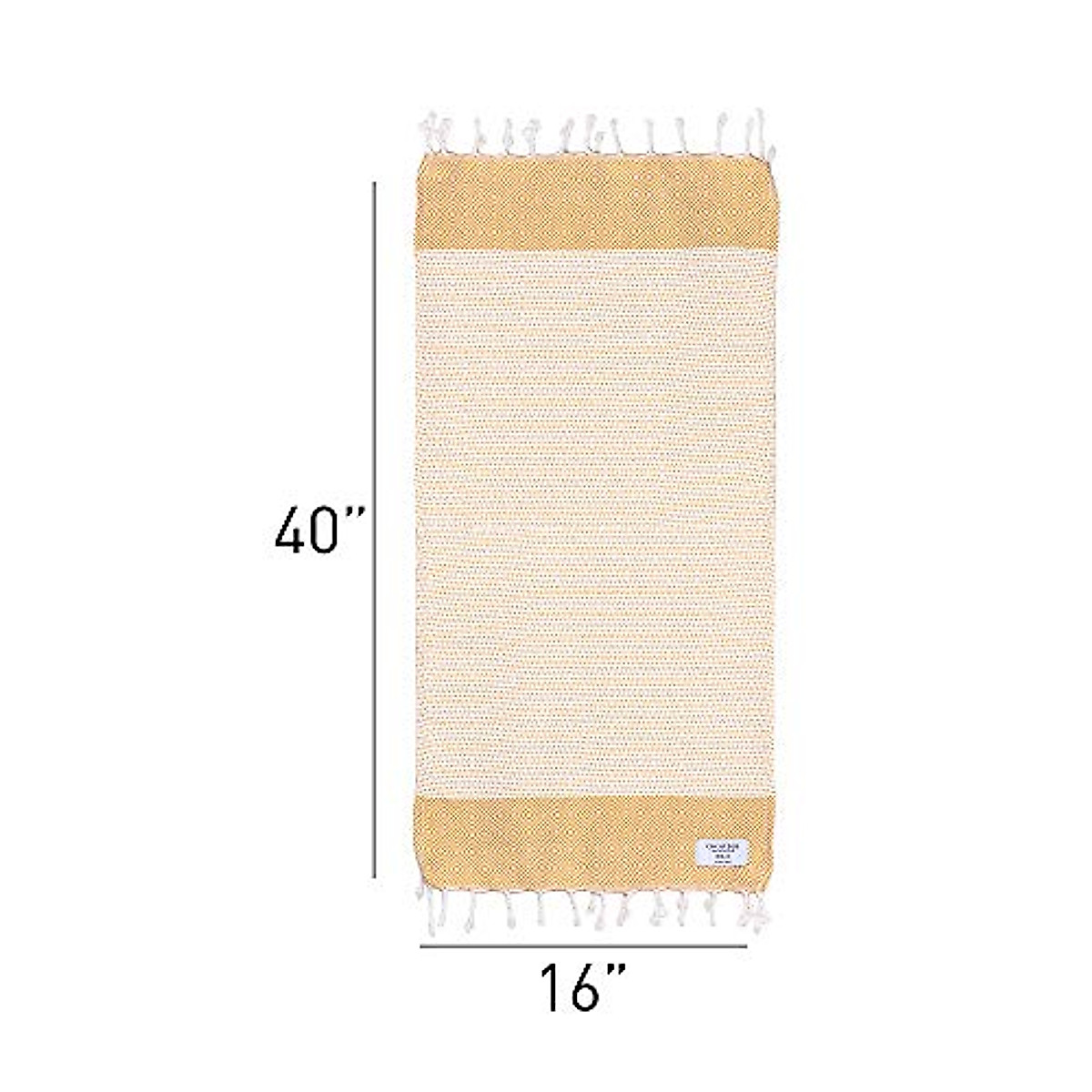 COCOTTON Boho Diamond Turkish Hand Towels Set of 2 | 100% Cotton 16 x 40 Inches | Decorative Bathroom Hand Hair Face Gym Yoga Dishcloth Tea Kitchen Light Weight Quick Dry Farmhouse Towel (Mustard)