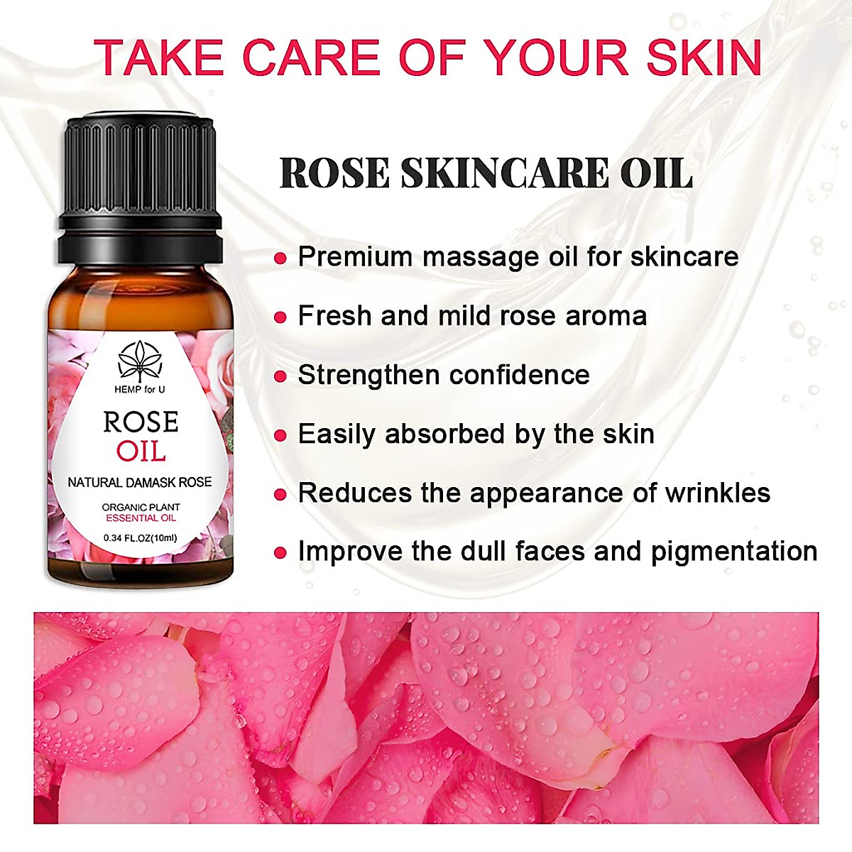 Gua Sha Facial Tools & Rose Gua Sha Oil in One Set, Rose Quartz Jade Stone Facial Skin Care Products to Reduces Puffiness Muscle and Promotes Blood Flow - with Nice Travel Pouch