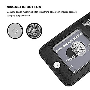 KIHUWEY Compatible with iPhone 13 Pro Case Wallet with Credit Card Holder, Premium Leather Magnetic Clasp Kickstand Heavy Duty Protective Cover for iPhone 13 Pro 6.1 inch(Black)