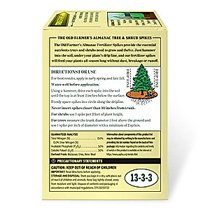 The Old Farmer's Almanac Tree & Shrub Fertilizer Spikes (Box of 6 Spikes - 1.5 Lbs)