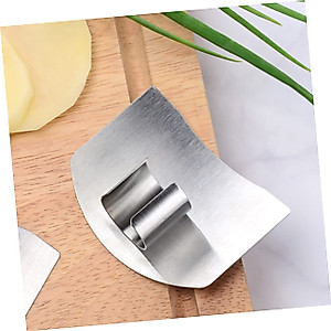 Housoutil 6pcs Stainless Steel Hand-guard Tools Finger Covers Safety Protector Kitchen Hand Protectors Stainless Finger Protector Kitchen Supply Finger Cutting Guard Multifunction Finger Cot