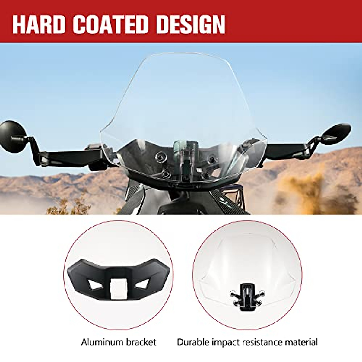 A & UTV PRO Adventure Wider Windshield for Can Am Ryker All Models Accessories, Upgrade XXL Adjustable Hard Coated Windscreen Wind Deflector, Replace OEM #219401032