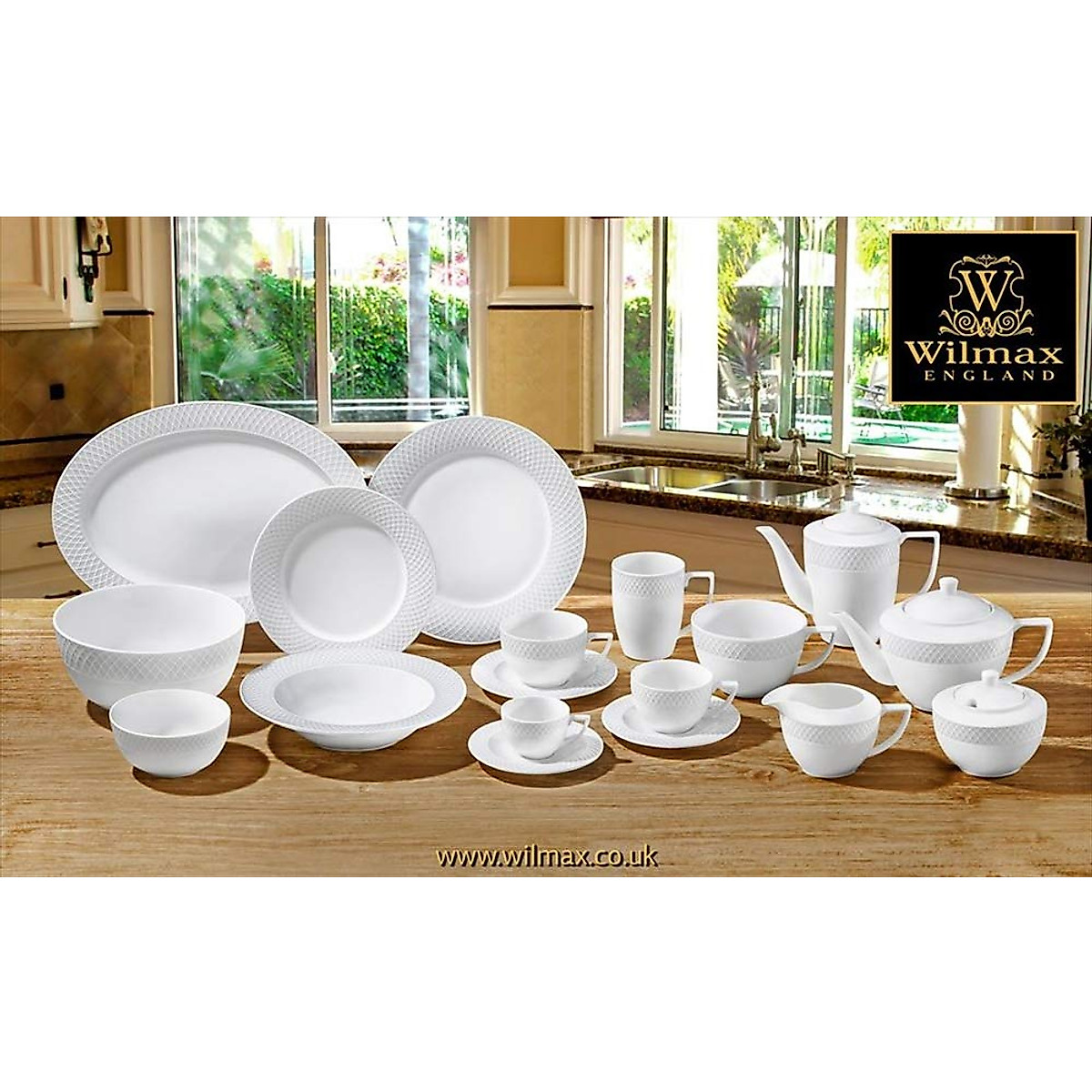 Wilmax Set Of Tea Cups & Saucers In Color Box (8 Oz/Set Of 6) | Dishwasher Safe, Easy To Clean | Fine, English Porcelain