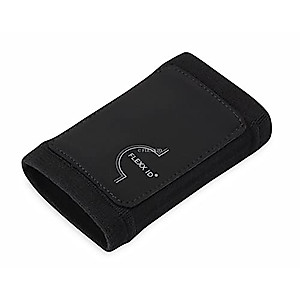 FLEXX ID TREKK Voyager RFID Blocking Water Resistant Wearable Wallet - Comfortable, Convenient & Secure Armband Wallet with Zipper Pocket (Black)