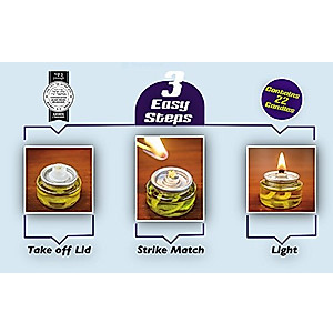 SHABBOS OIL CANDLE LIGHT. Pre-Filled (for quick lighting) Beautiful High Flame, (throughout the entire time) SEALED, NO SPIL, NO MESS, 100% Extra Virgin Olive Oil Burns Approx. 6 Hrs 22 per pack
