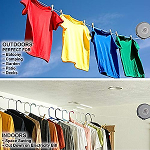 Ever Variety Retractable Clothesline Indoor and Outdoor Cord 49 Feet, Heavy Duty 30lbs Weight Capacity Clothes Line Retracting Indoor, Space Saving and Easy Installation Laundry Extendable Clothesline